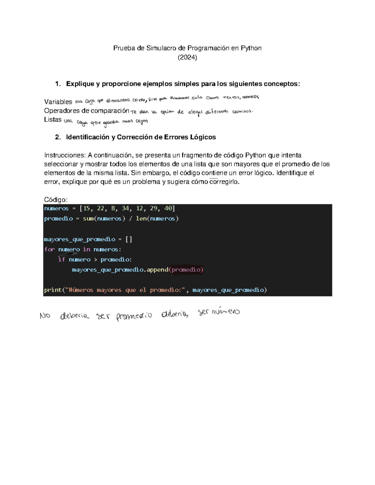 Prueba de Simulacro de Programación en Python - Prueba de Simulacro de Programación en Python ...