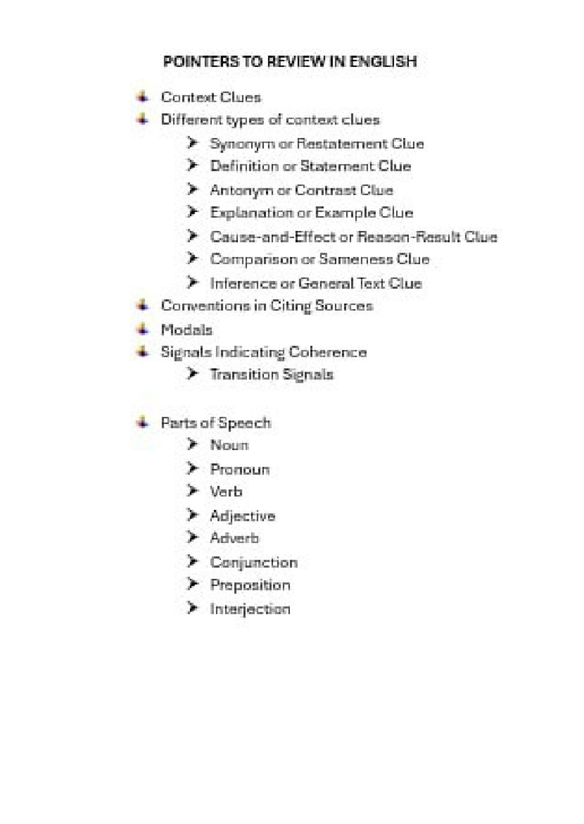Your paragraph text - N/A - POINTERS TO REVIEW IN ENGLISH Context Clues ...
