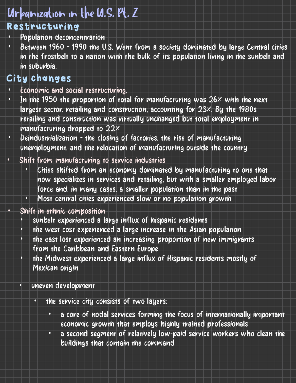 Soc 163 -Urbanization in the U.S. Pt.2 - Urbanization in the U. Pt. Z ...