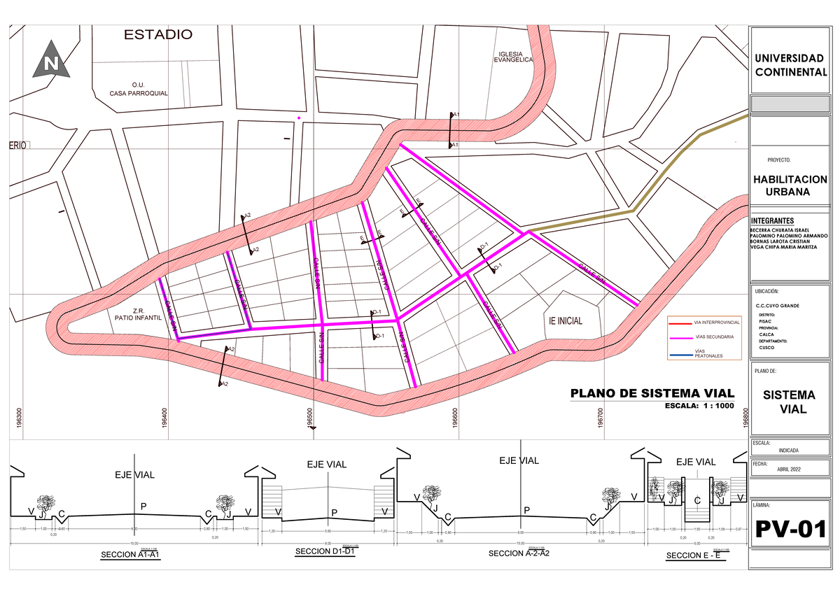 Plano DE Sistema VIAL - VIA INTERPROVINCIAL VÍAS PEATONALES VÍAS ...