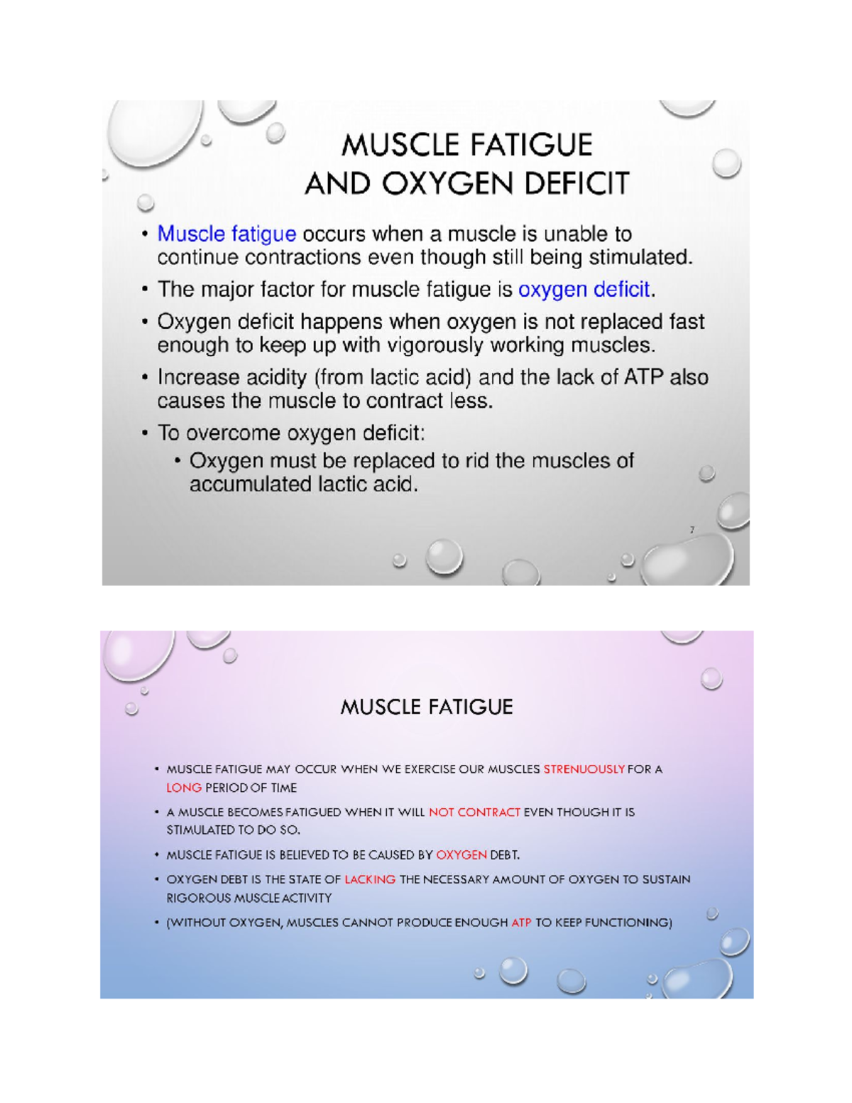 Muscle fatigue - ANAT 113 - Studocu