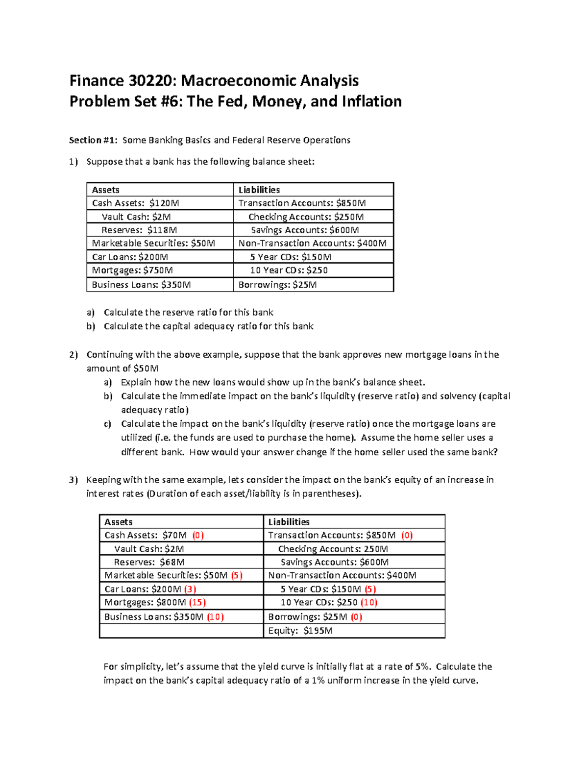 Problem Set #6 - Macroeconomics - Finance 30220: Macroeconomic Analysis ...