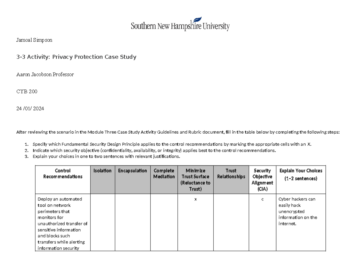 3-3 Activity CYB - cyb - Jamoal Simpson 3-3 Activity: Privacy ...