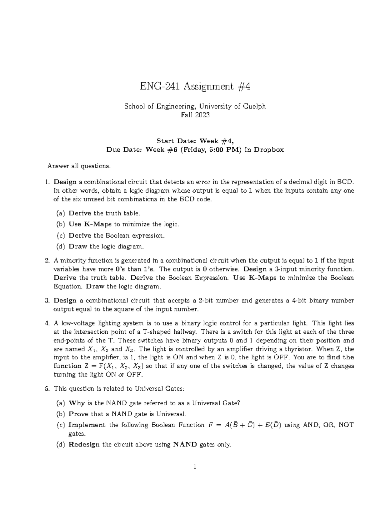 Eng241-assign 4-F23 - Read the lecture slides and you should be able to do the assignment - ENG ...