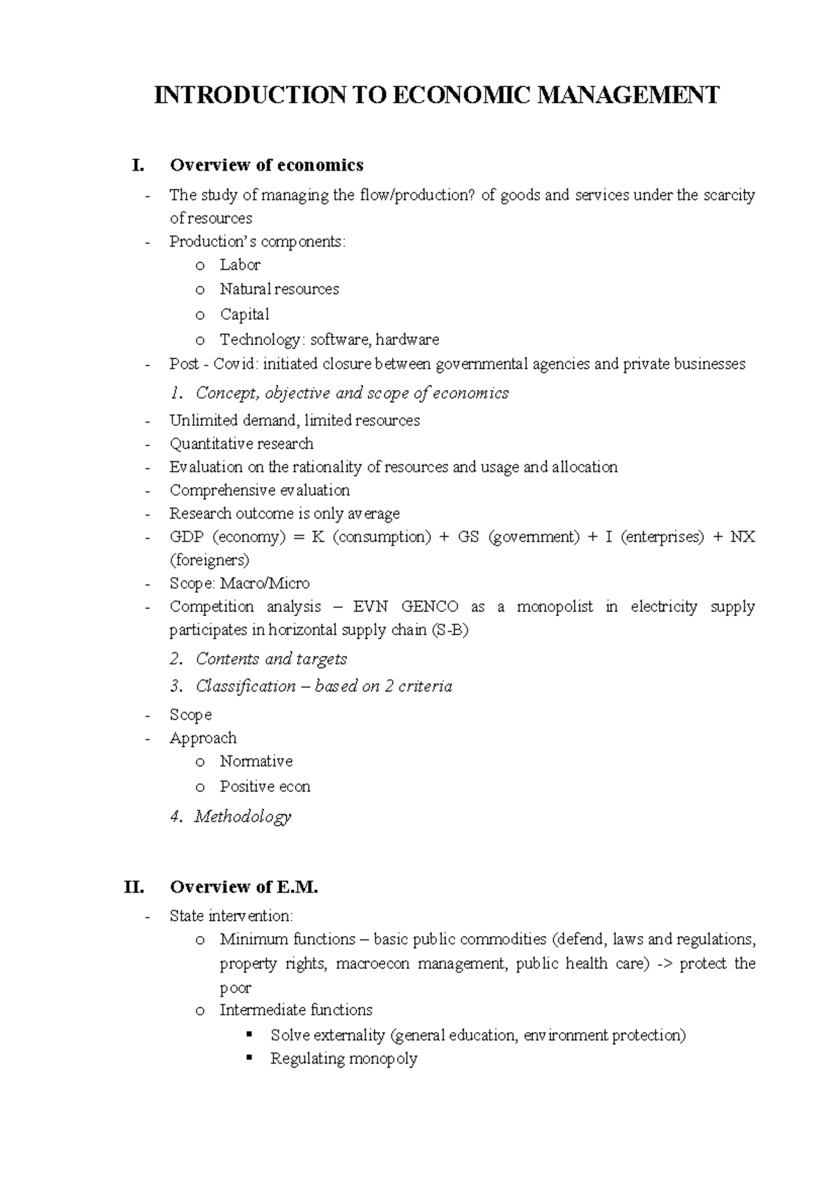 Introduction TO Economic Management - INTRODUCTION TO ECONOMIC ...