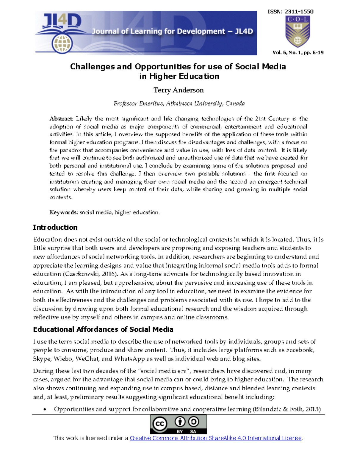 EJ1212505 - I don't even know what to write here - ISSN: 2311- Vol. 6 ...