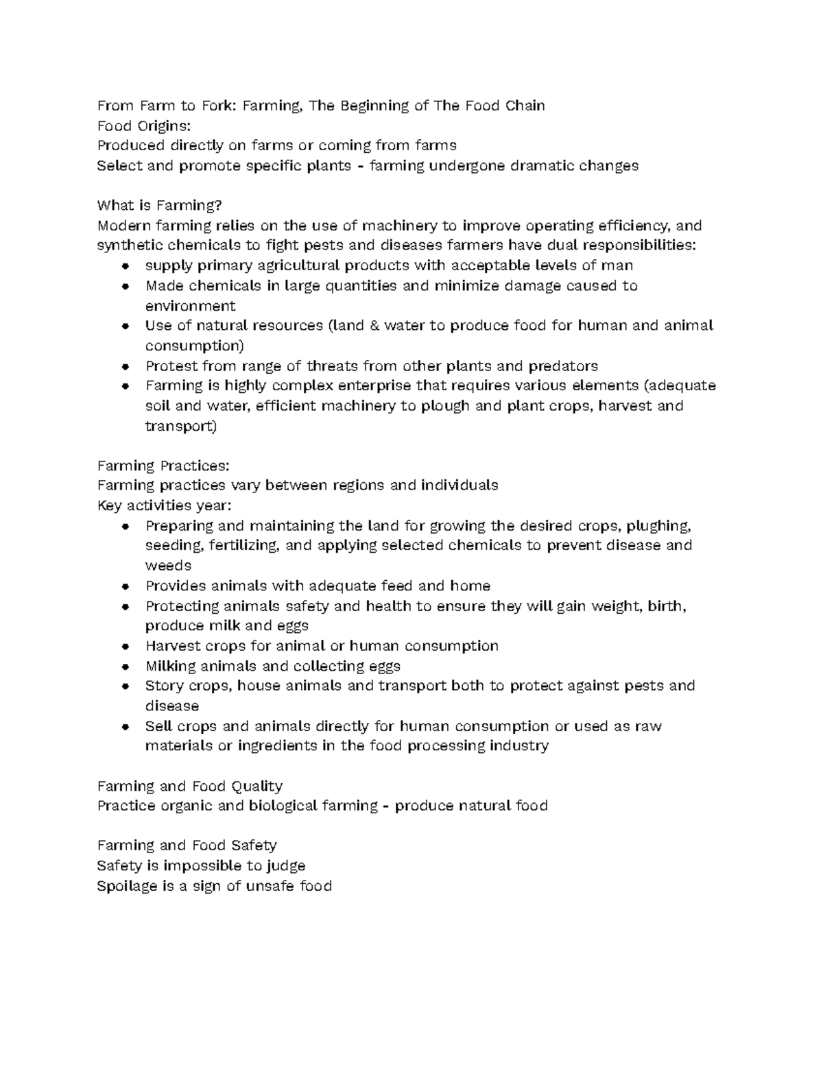 ENVH 441 Farming Method - From Farm to Fork: Farming, The Beginning of ...