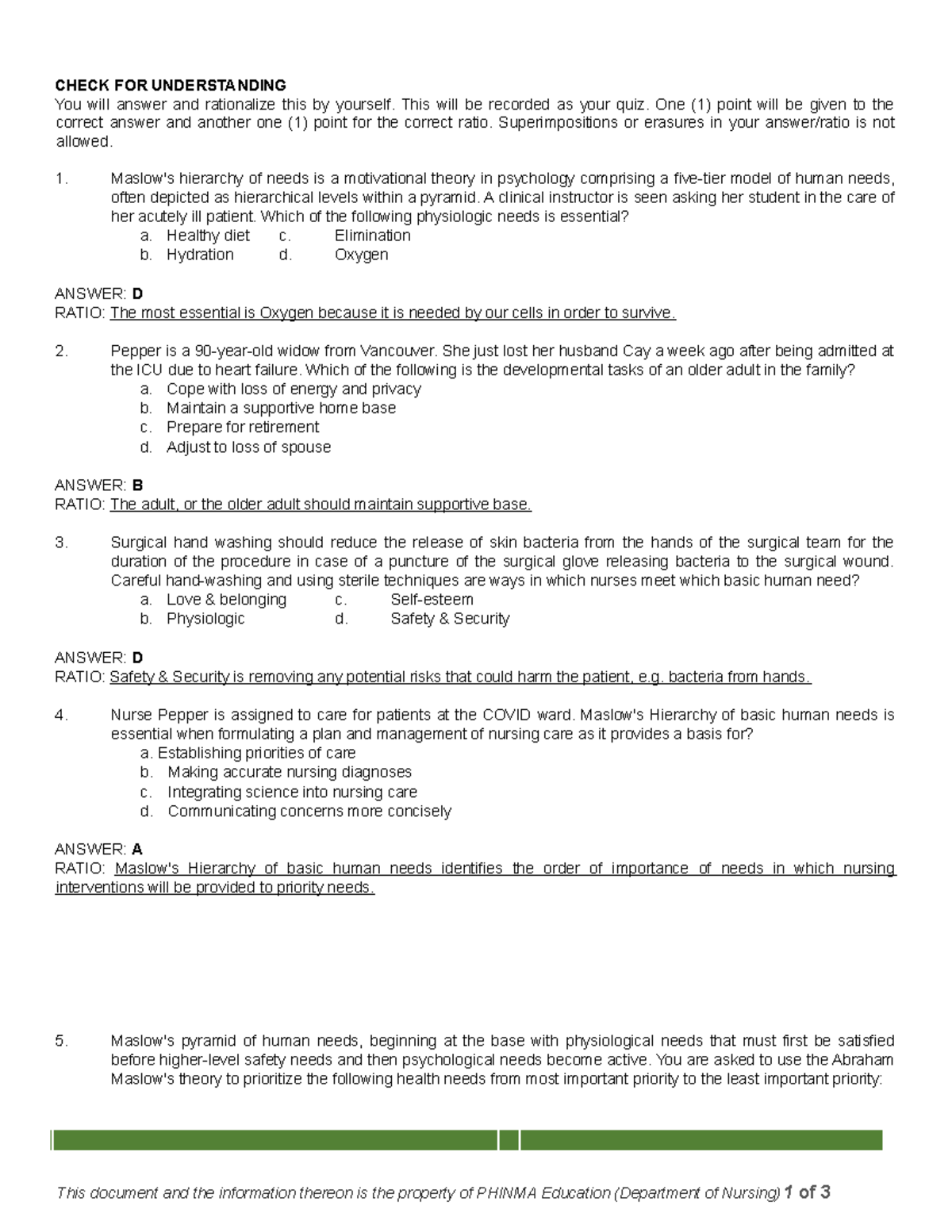 SAS 20 - TFN - .... - CHECK FOR UNDERSTANDING You will answer and ...