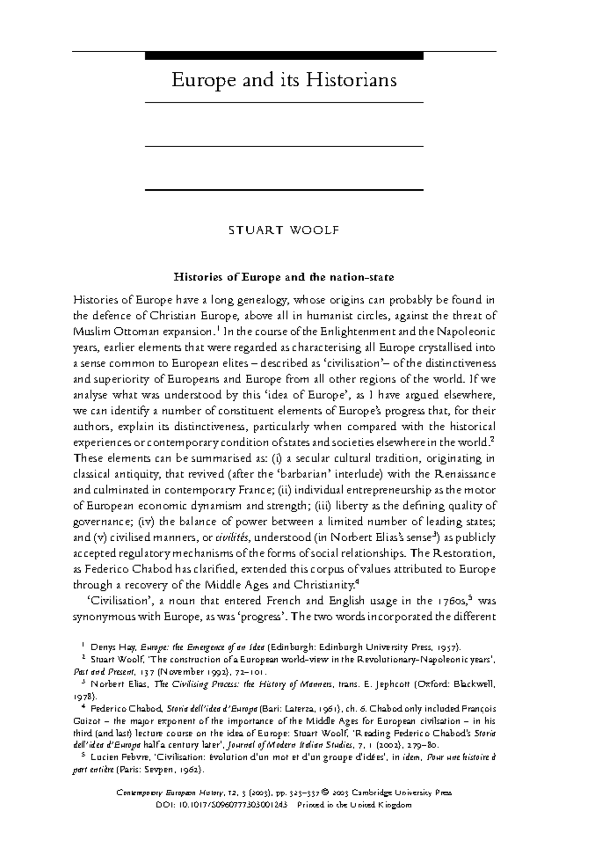 Woolf S. 2003 Europe and its Historians - Europe and its Historians ...