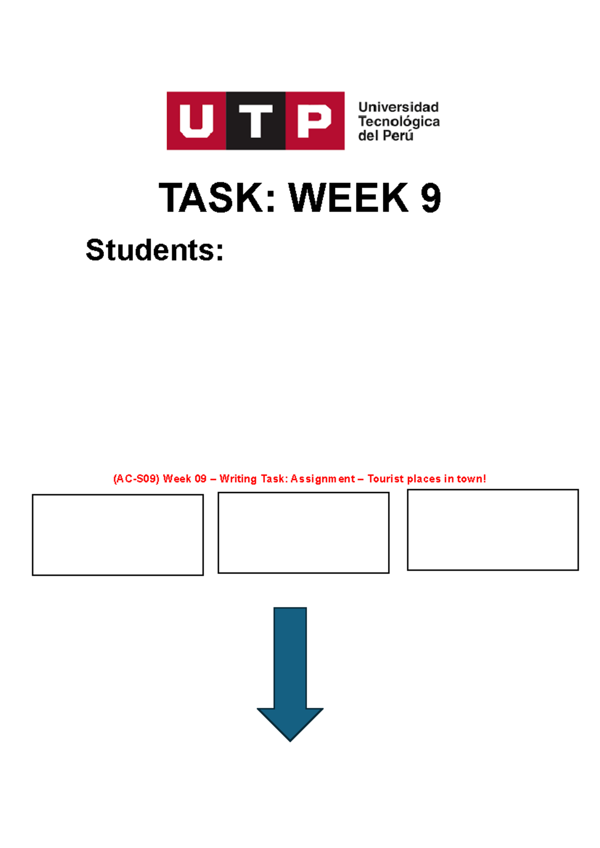 TASK - WEEK 9 - TASK: WEEK 9 Students: (AC-S09) Week 09 – Writing Task: Assignment – Tourist ...