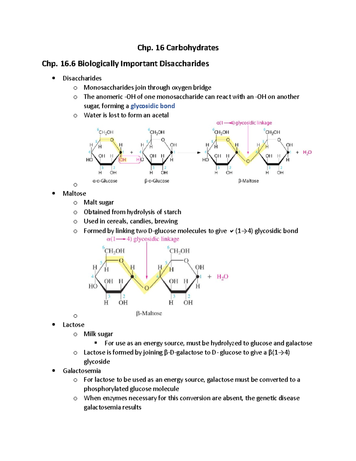Chapter 16.6 Biologically Important Disaccharides - Chp. 16 ...