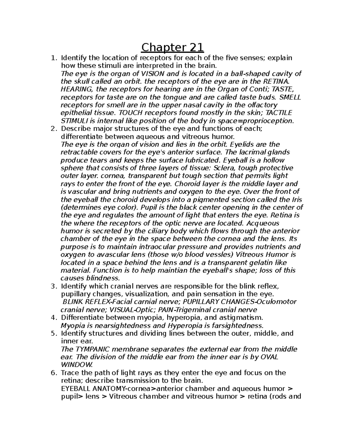 Nervous system and disorders of the Body - Chapter 21 Identify the ...