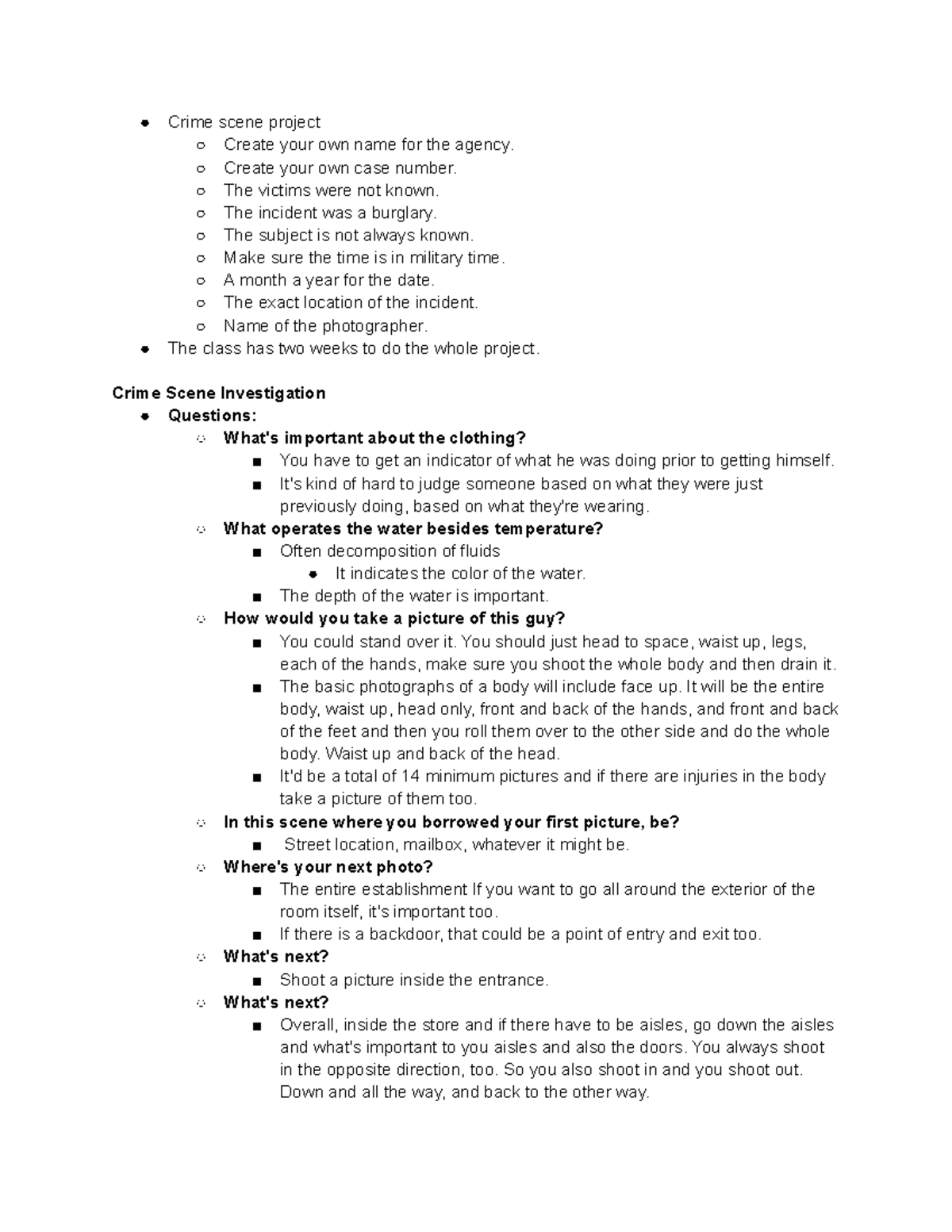 forensics 9-hager - Crime scene project Create your own name for the ...