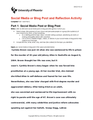 Eng110 v2 wk5 writing decisions reflection activity - ENG/110 v Writing ...