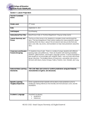 Listening and Speaking COE Lesson Plan - LESSON PLAN TEMPLATE Section 1 ...