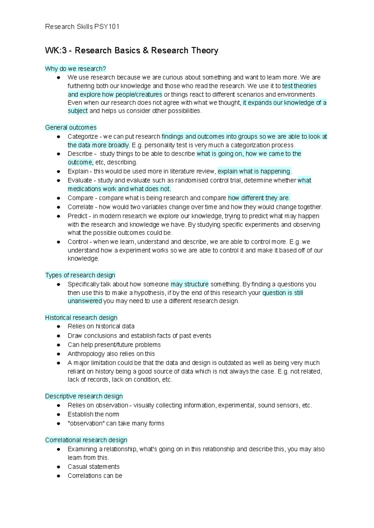 WK:3 - Research Basics & Research Theory PSY101 Research Skills - WK:3 ...