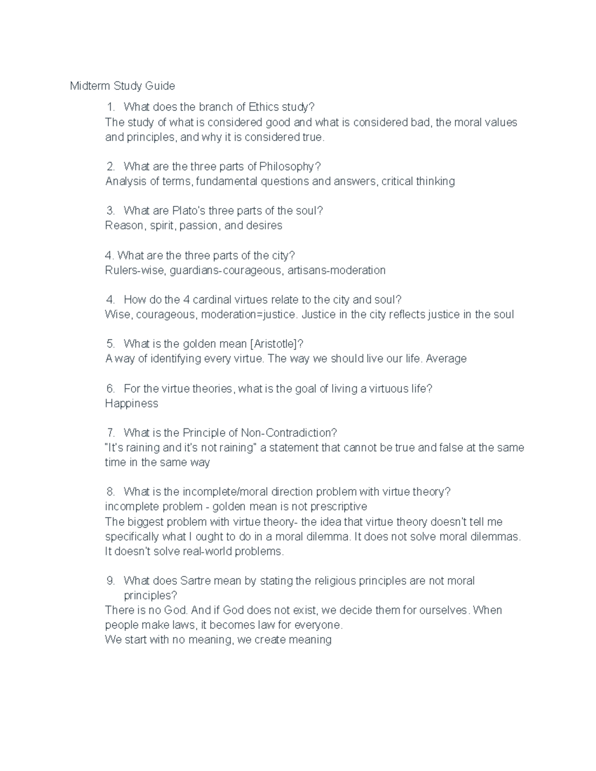 Ethics Exam Study Guide - Midterm Study Guide What does the branch of ...