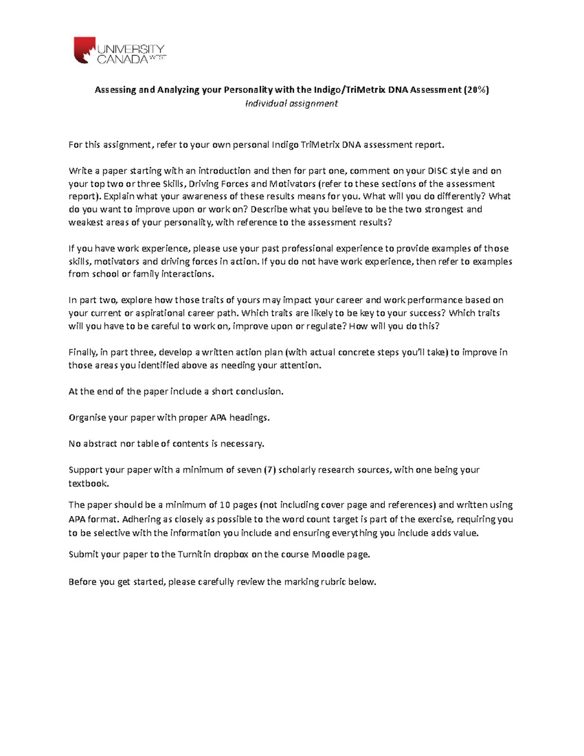 Indigo Assessment - Assessing and Analyzing your Personality with the ...