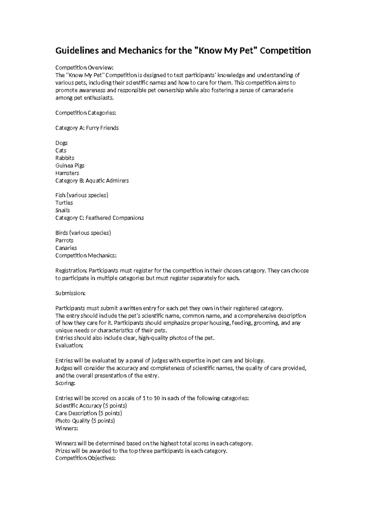 Guidelines and Mechanics for Science Event - Guidelines and Mechanics ...