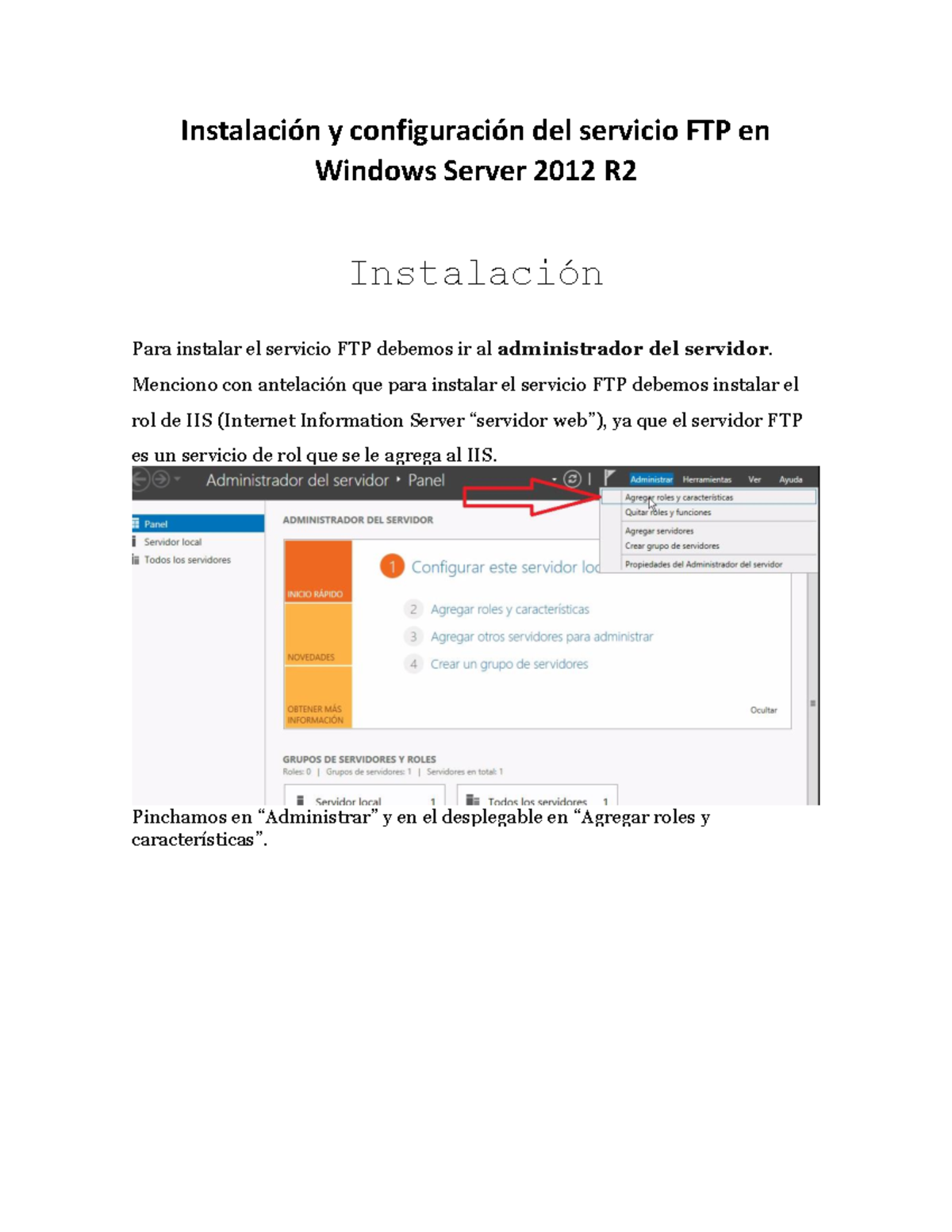 Configuracion de FTP en Windows server 2012 - Instalación y configuración del servicio FTP en ...
