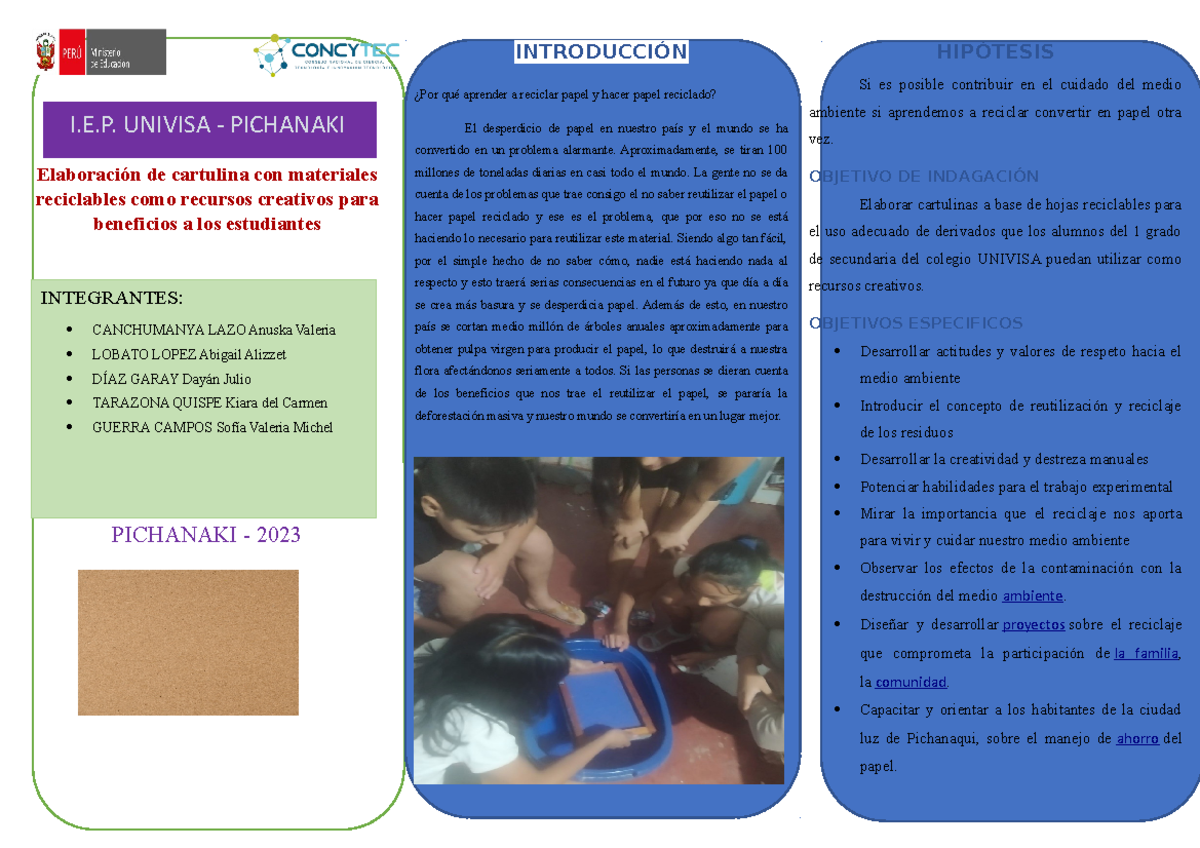 Elaboración Triptico DL Papel - Elaboración de cartulina con materiales ...