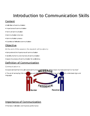 Chapter - 3 Communication skills - Introduction to Communication Skills ...