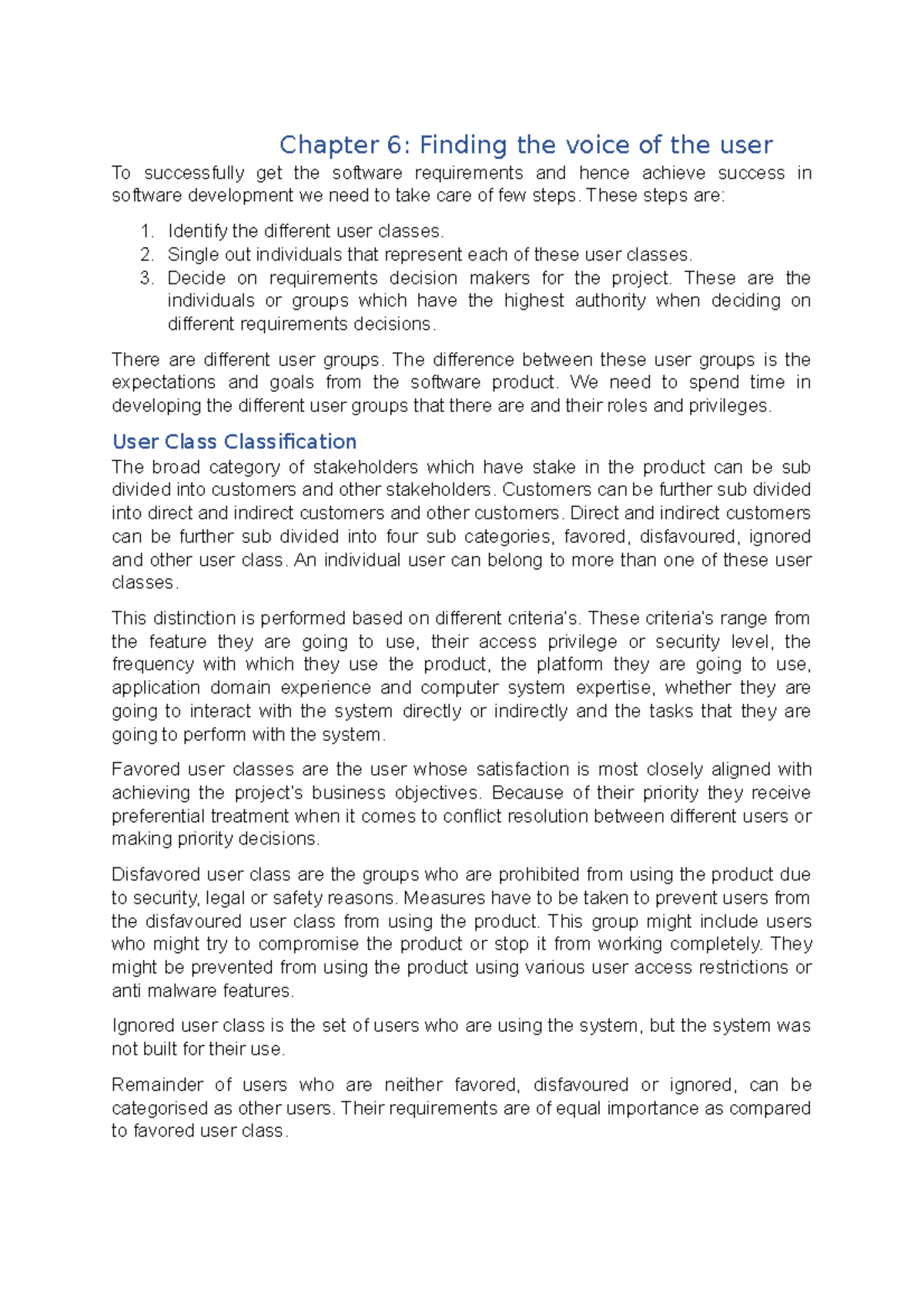 Finding the Voice of the User: User Class Identification in Software ...