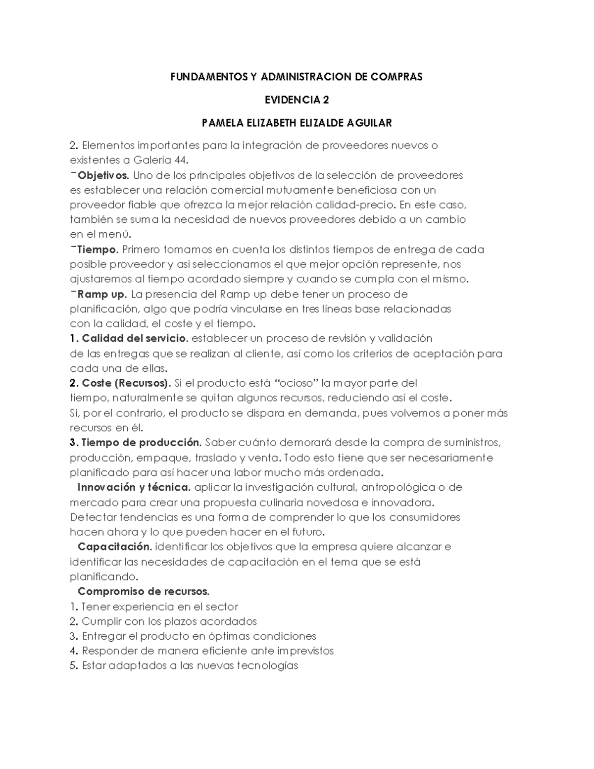 Fundamentos Y Administracion DE Compras EV2 Pamela Elizalde - FUNDAMENTOS Y ADMINISTRACION DE ...