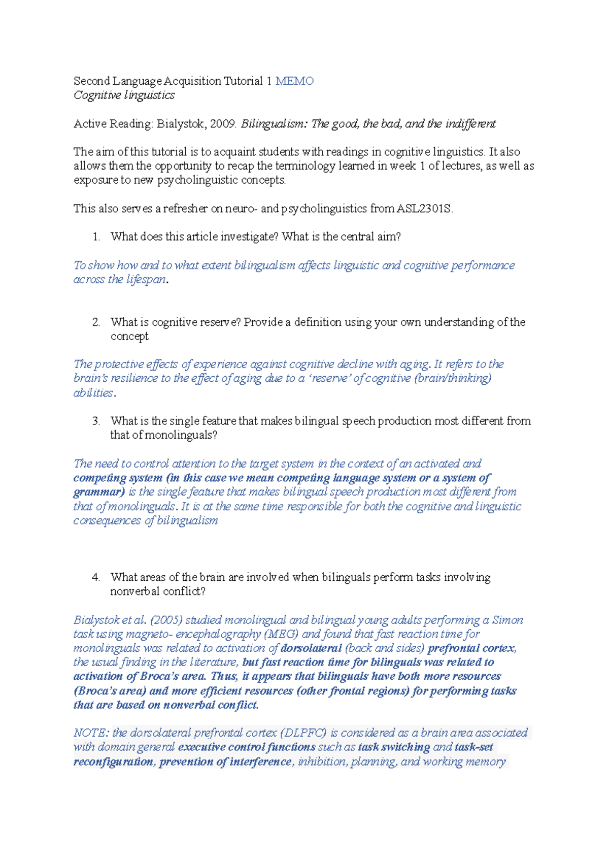 MEMO Second Language Acquisition Tutorial 1 updated - Second Language ...