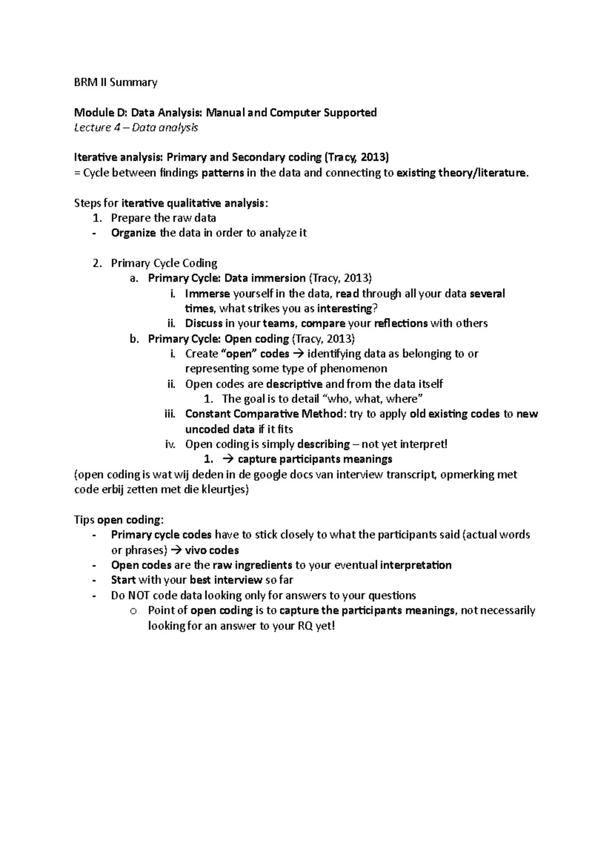 BRM II Eindtentamen samenvatting - BRM II Summary Module D: Data ...