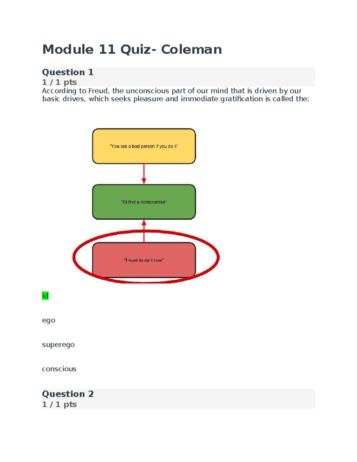 Module 11 Quiz - Quiz 20 questions - Module 11 Quiz- Coleman Question 1 1 / 1 pts According to ...
