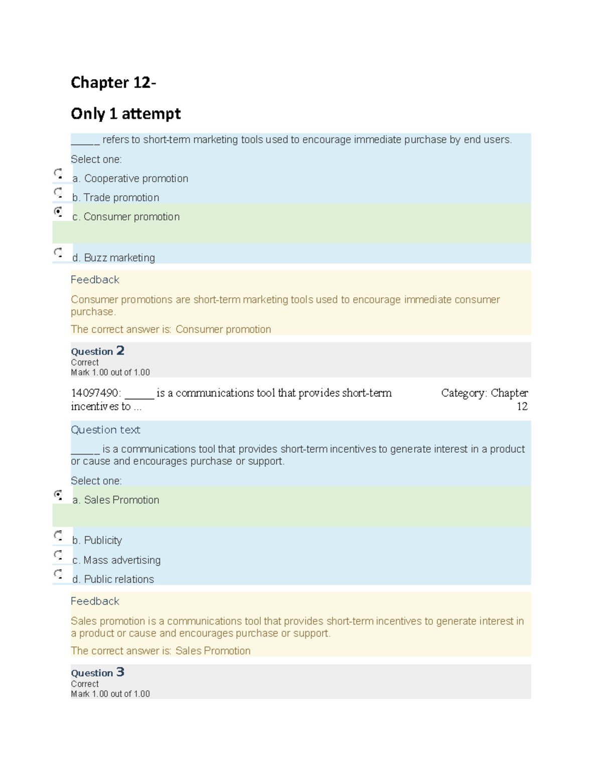 Chapter 12 - Exam with correct answers - Chapter 12- Only 1 attempt ...