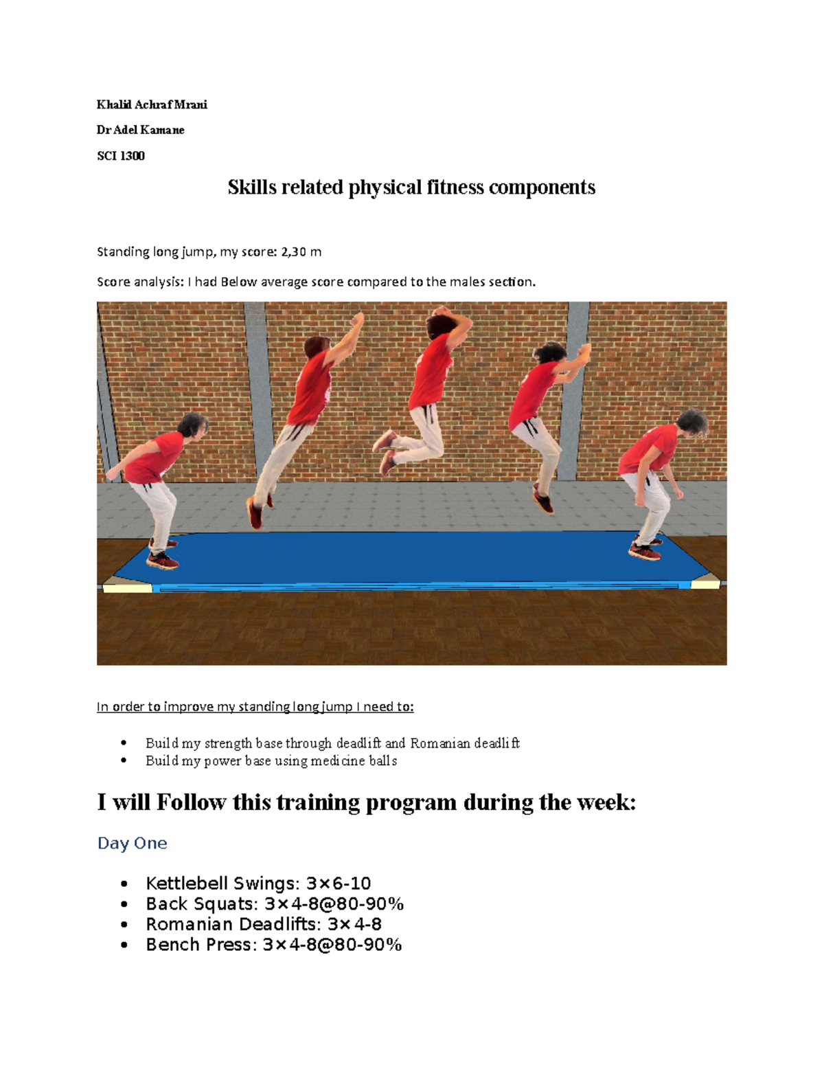 Skills related physical fitness lab report 4 - Khalid Achraf Mrani Dr ...