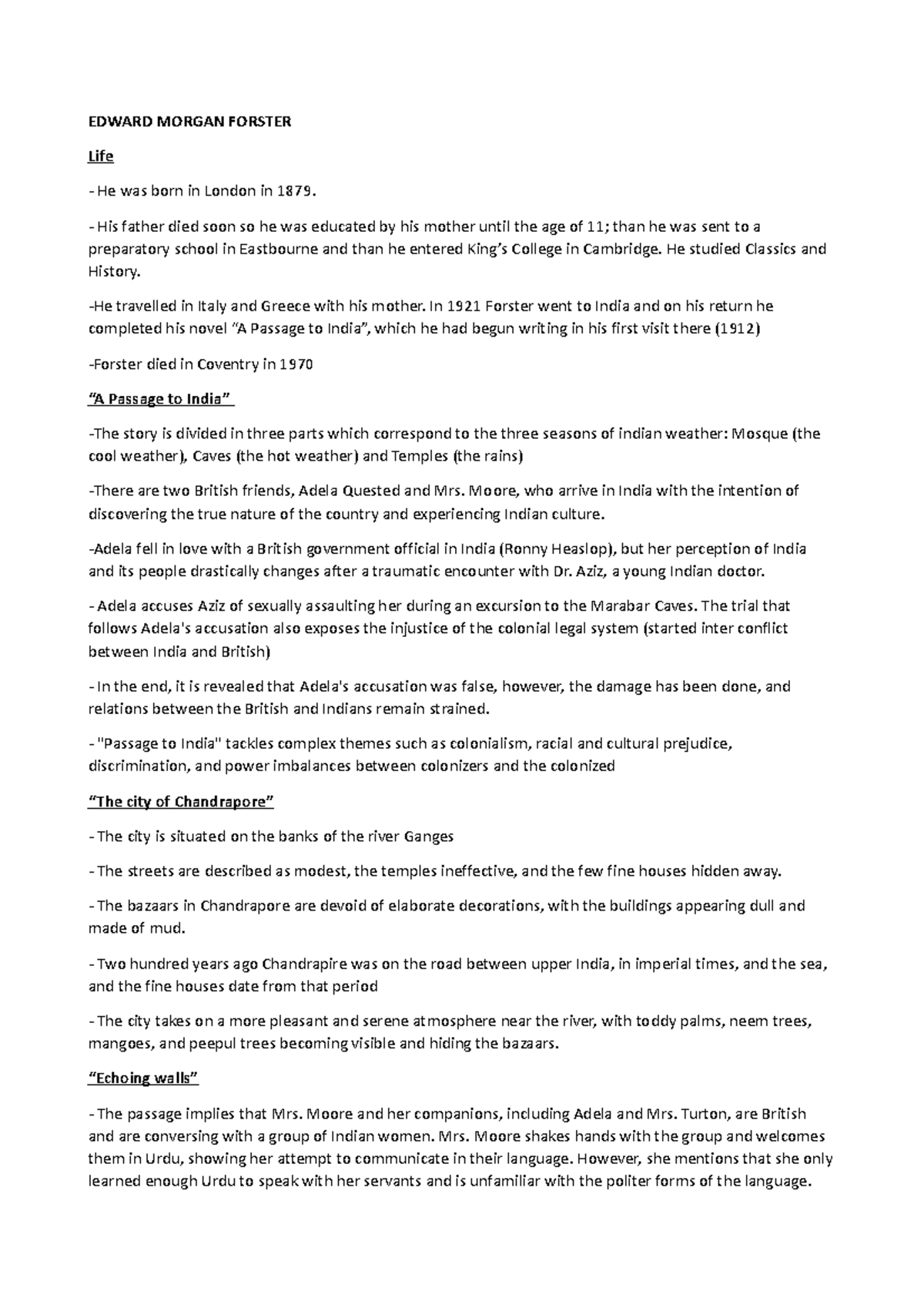 Edward Morgan Forster and Harold Pinter - EDWARD MORGAN FORSTER Life He ...