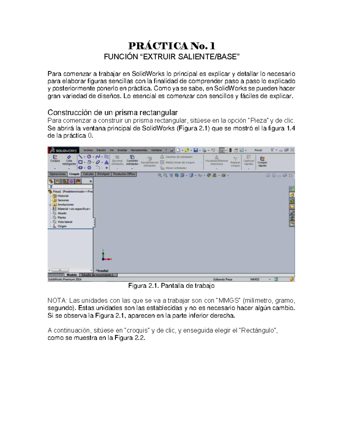 Practica No 1 - PRÁCTICA No. 1 FUNCIÓN “EXTRUIR SALIENTE/BASE” Para ...