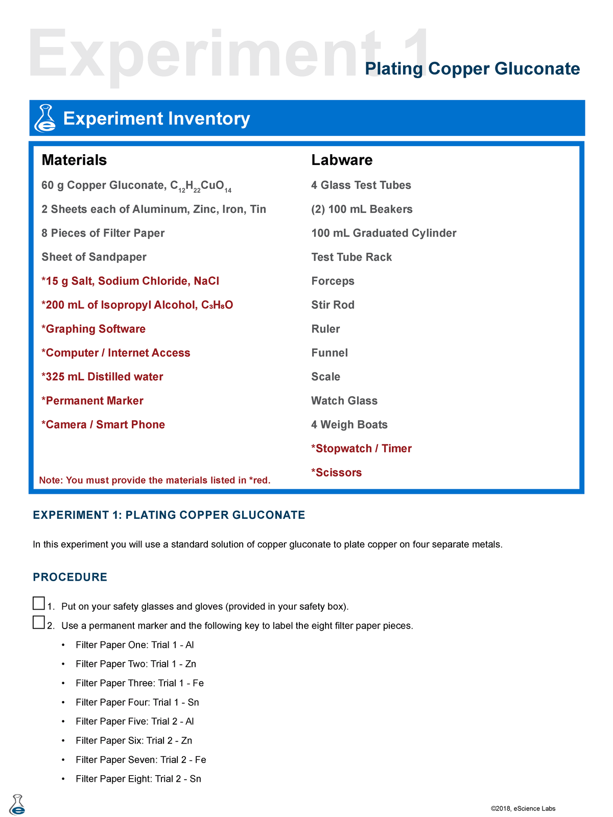 GC 4253 L23 Exp01 Copper Plating - Experiment 1Plating Copper Gluconate ...