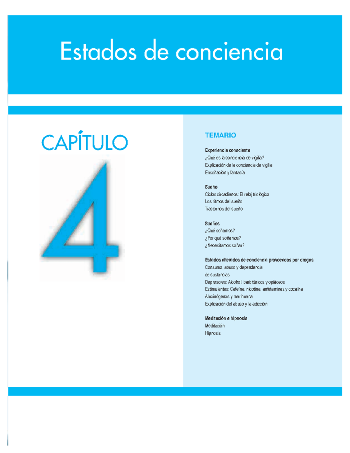 Estados conciencia 2 - Estados de conciencia TEMARIO Experiencia ...
