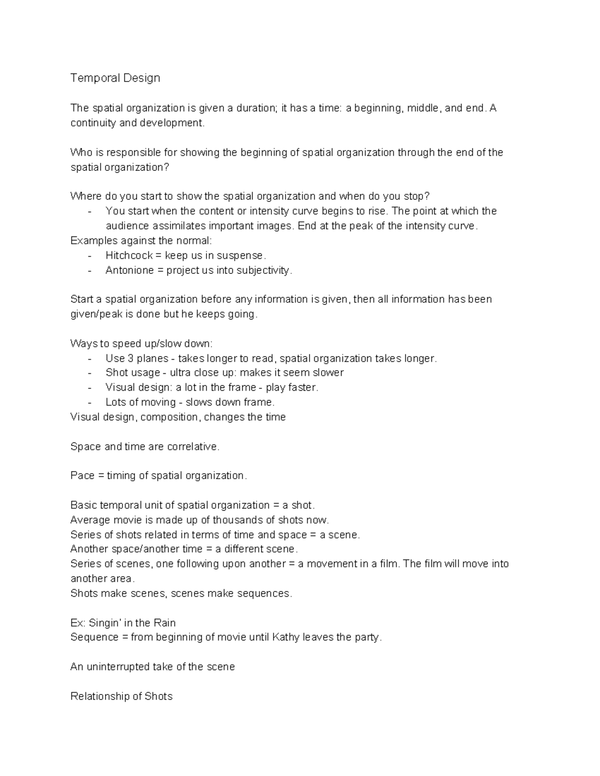 Temporal Design Lecture Notes - Temporal Design The spatial ...