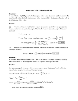 Phys119 Midterm updated 2022 Fall - First Nations University of Canada PHYS 119 Midterm Exam ...