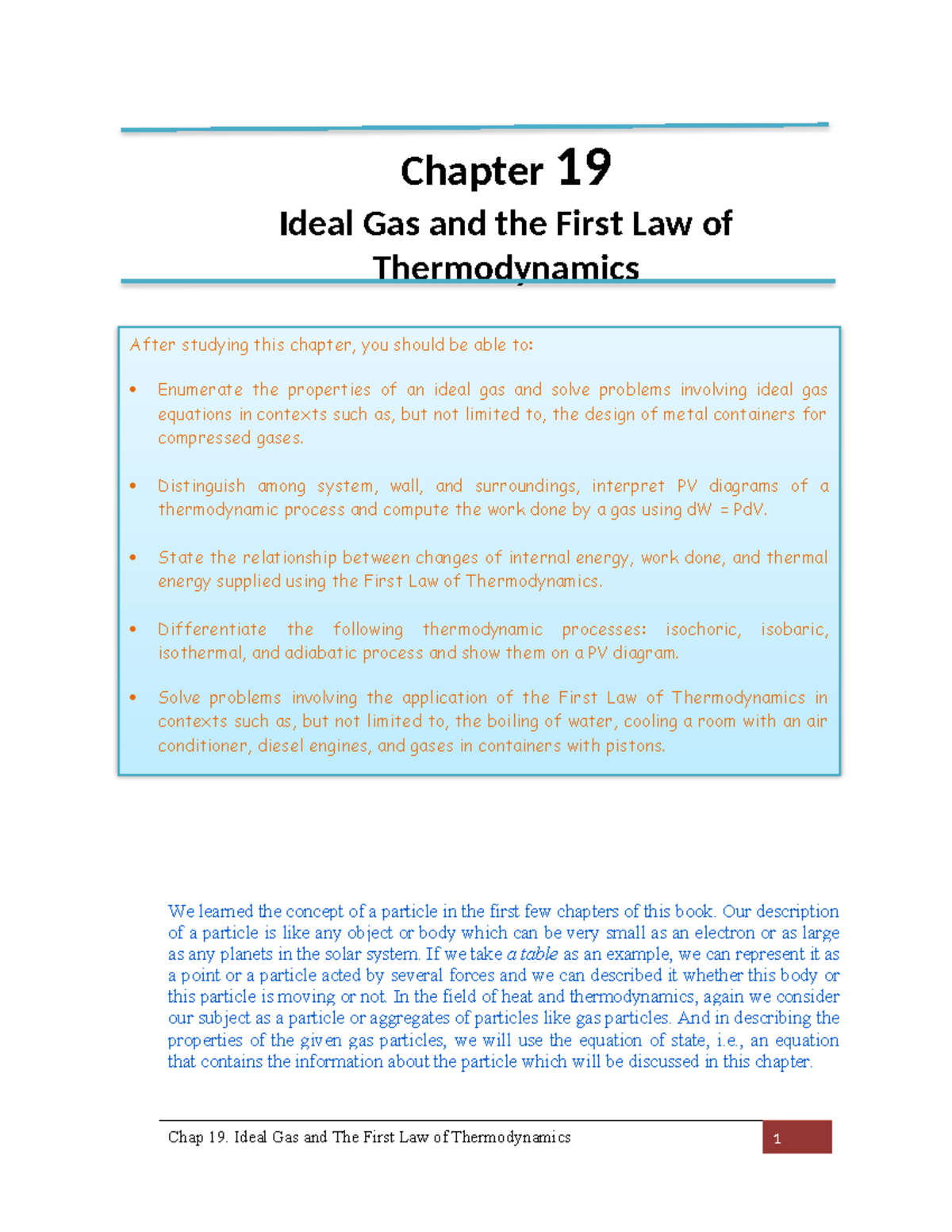3 Rene Chap 19 Ideal Gas and The First Law of Thermodynamics (Edited ...