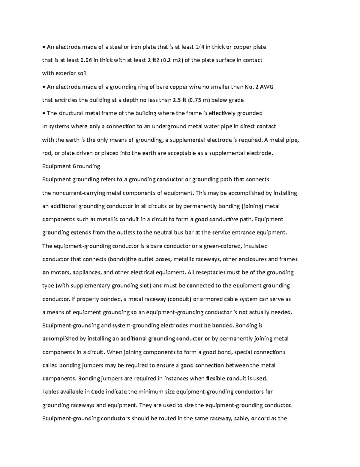 Doc23-electrode - Equipment grounding refers to a grounding conductor or grounding path that ...