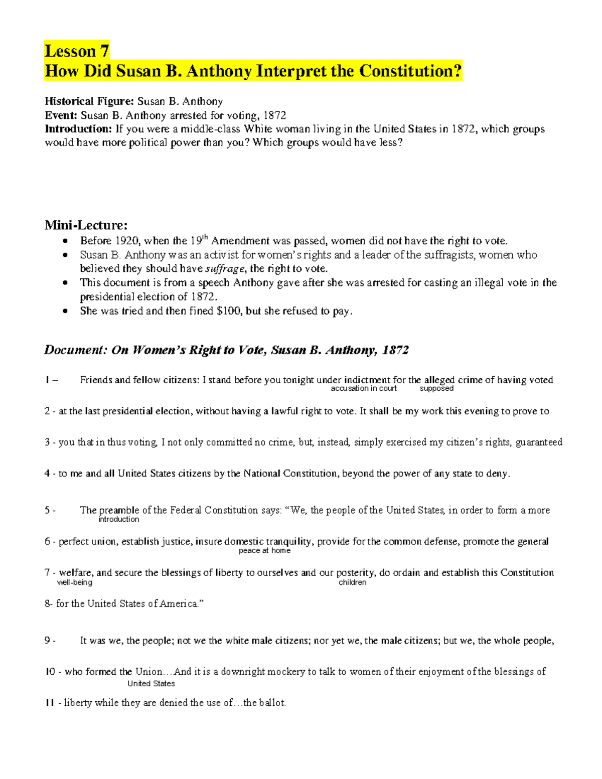 Lesson 7 Anthony - Assignment for Ms . Castillo - Lesson 7 How Did ...