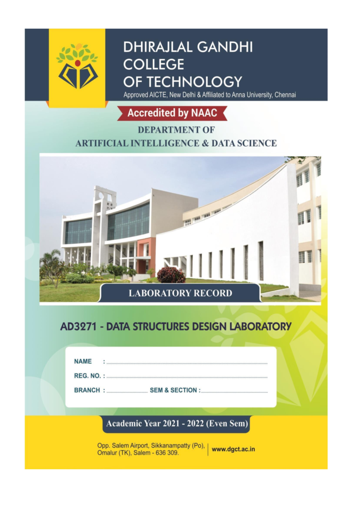 AD3271 DSD Lab Manual 8.6.2022 - LAB MANNERS Students must be present ...