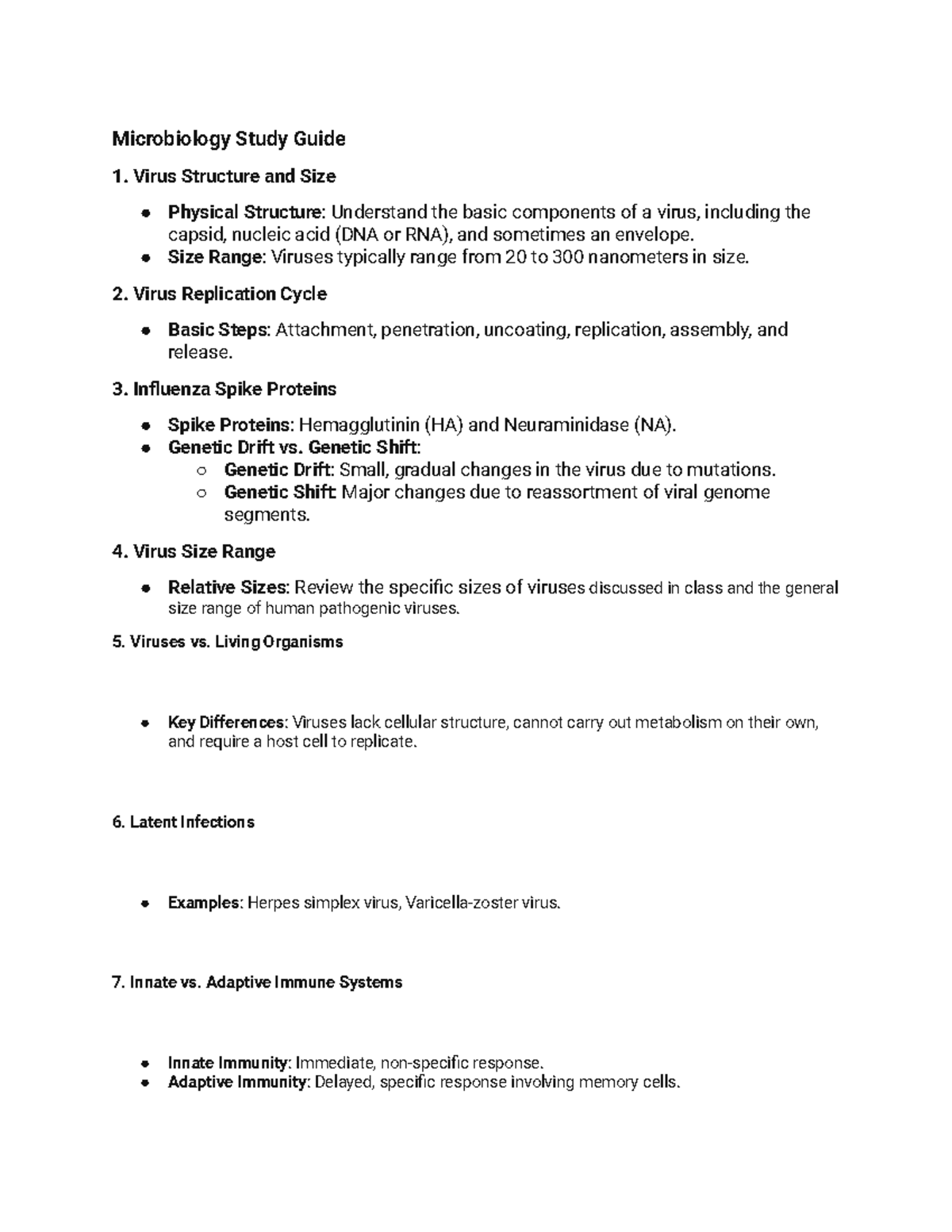 Microbiology Study Guide - Virus Structure and Size Physical Structure ...