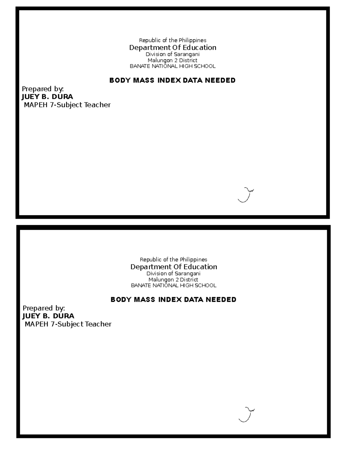 BMI Individual Data Form - Republic of the Philippines Department Of ...