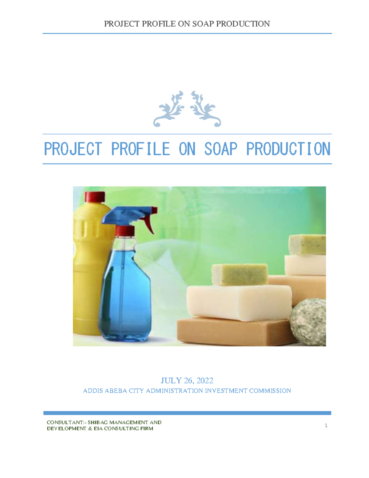 Feasibility on Soap Production Project - CONSULTANT:- SHIBAG MANAGEMENT ...