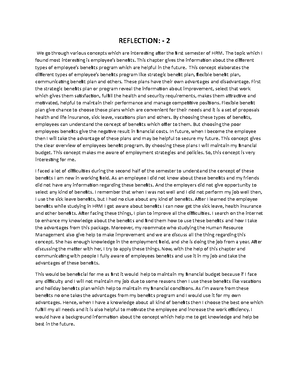 HRM reflection 2 - individual assignmnet - 1 TITLE PAGE Individual ...