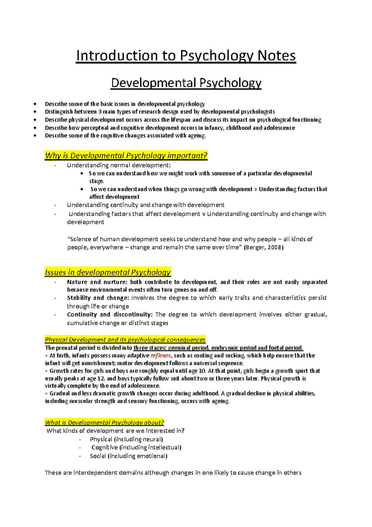 Introduction To Psychology Unit Notes Warning Tt Undefined Function 32 Introduction To