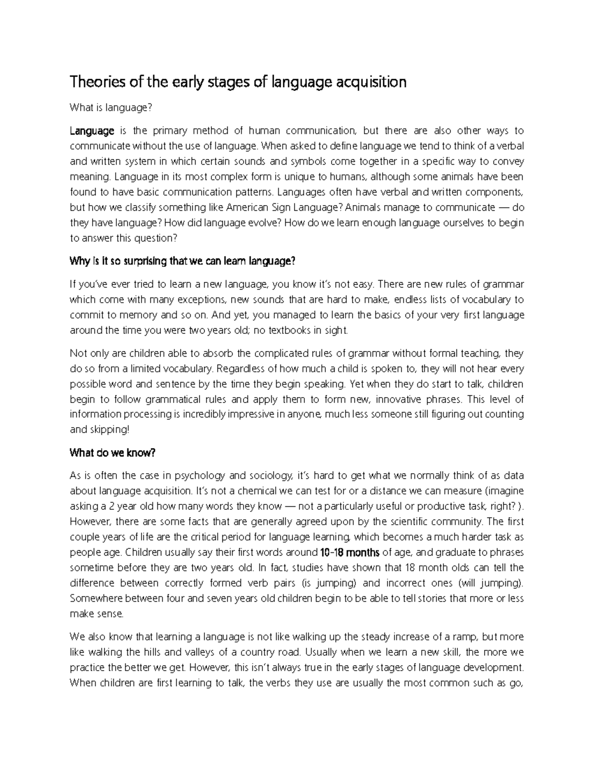 Theories-of-the-early-stages-of-language-acquisition - Theories of the ...