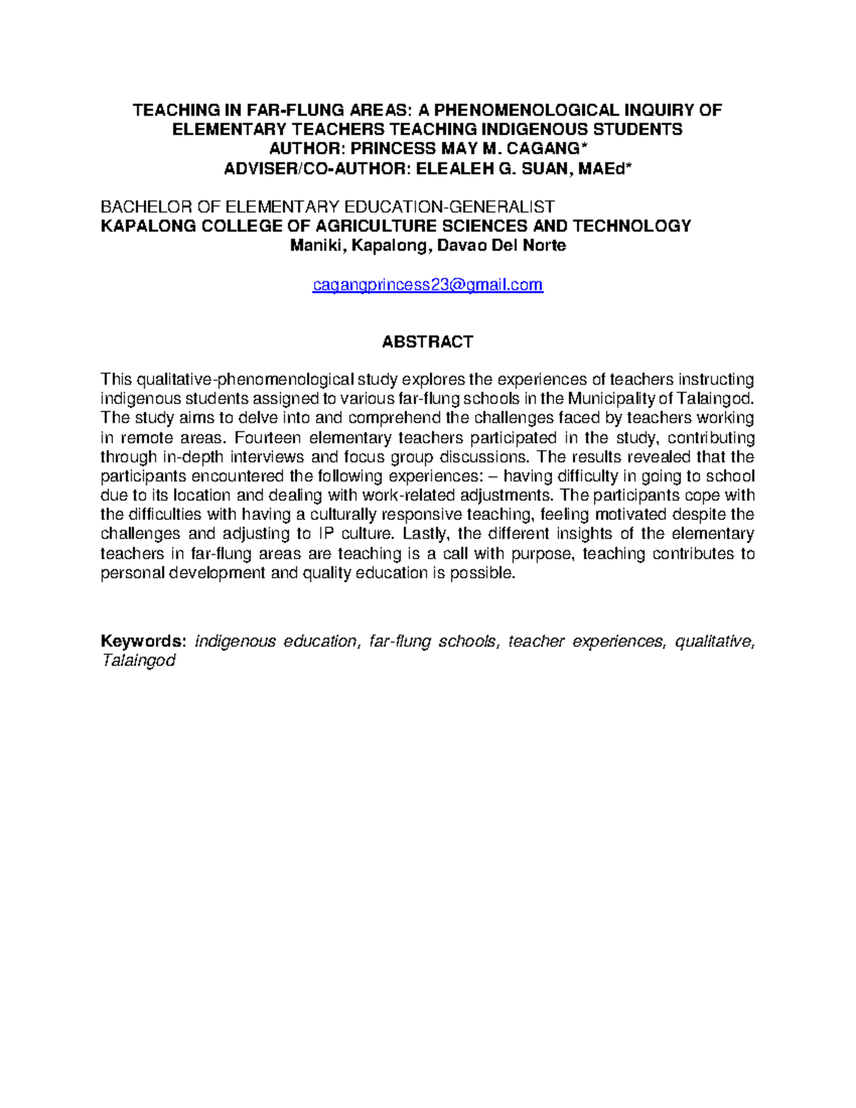 Track-9 Kcast Teaching-IN-FAR- Flung- Areas-A- Phenomenological ...